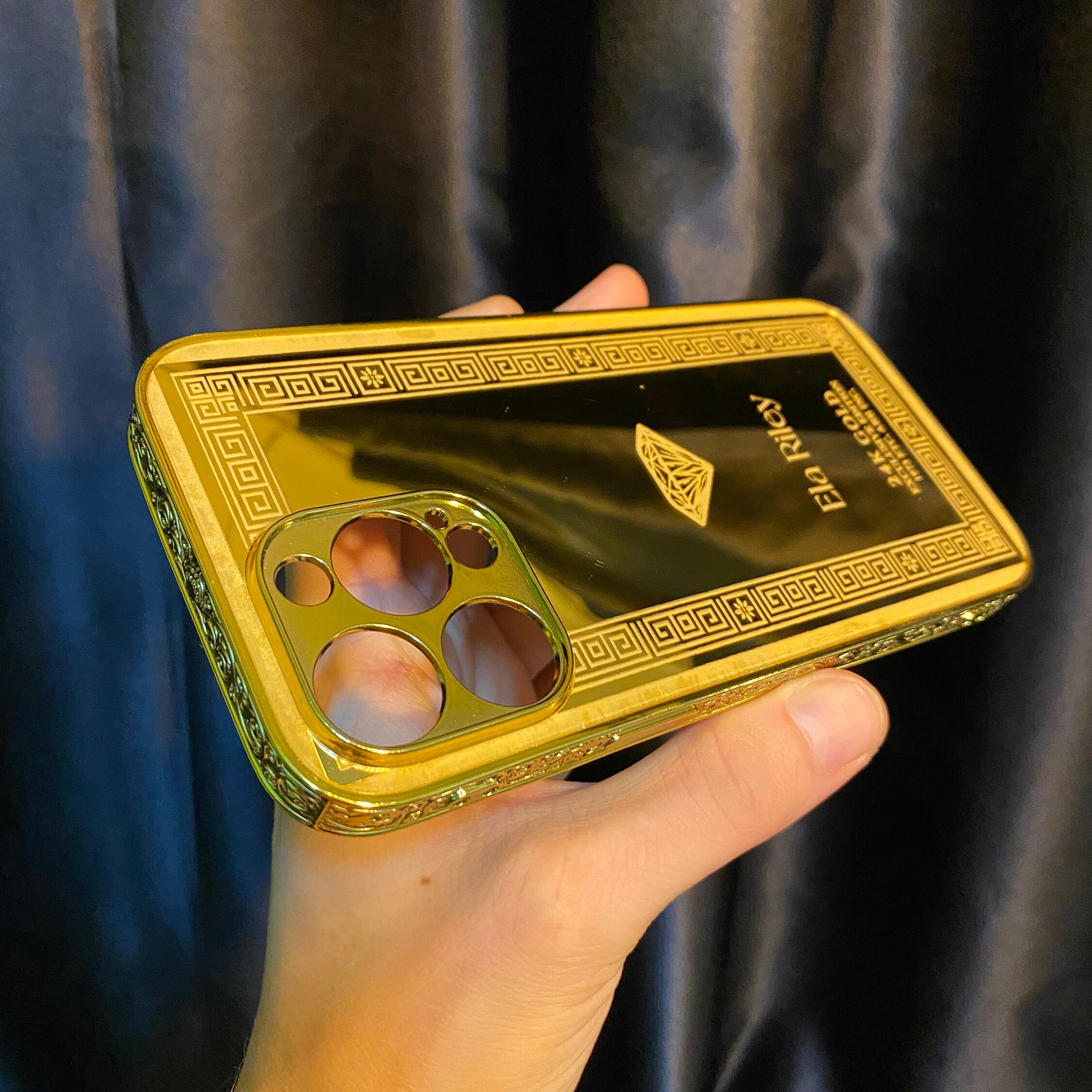 Customizable Diamond Gold Design iPhone Case / All iPhone Models / Gold ...