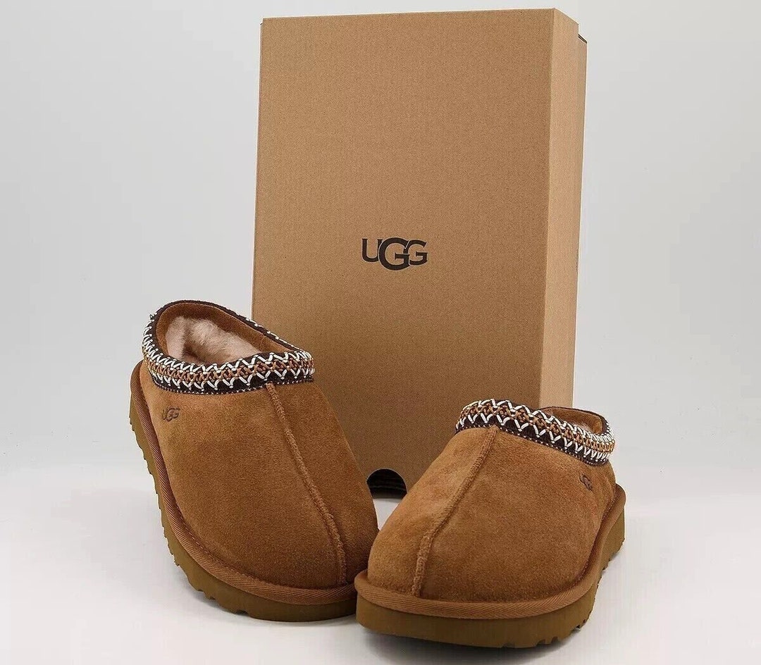 Custom UGGS Brand Braid Tazz Platform Slippers 1122553 Chestnut - Etsy
