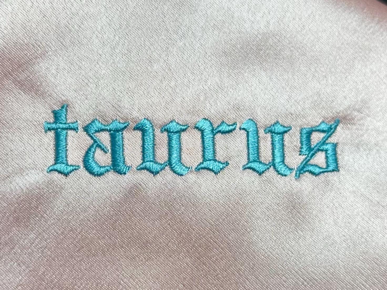 Taurus | Zodiac Blackletter Old English Digital Embroidery Machine ...