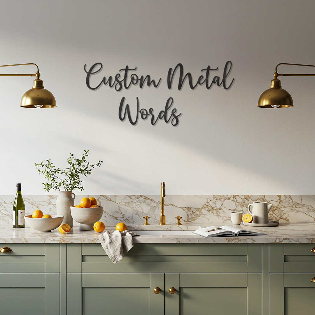 Custom Metal Words, Personalized Script Wall Art, Valentine’s Day Gift ...