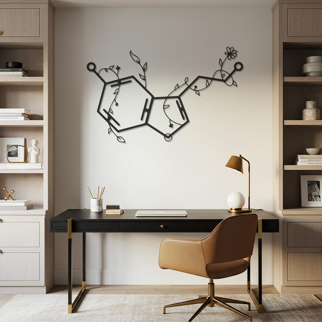 Chemical Structure Wall Art – Minimalist Botanical Design With Flowers ...