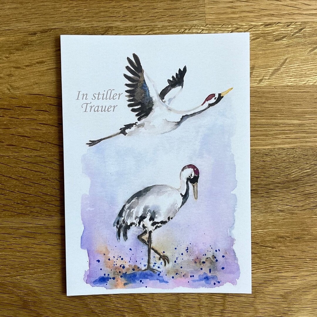 Mourning Card cranes, Condolence Card, Expressing Heartfelt Condolences ...