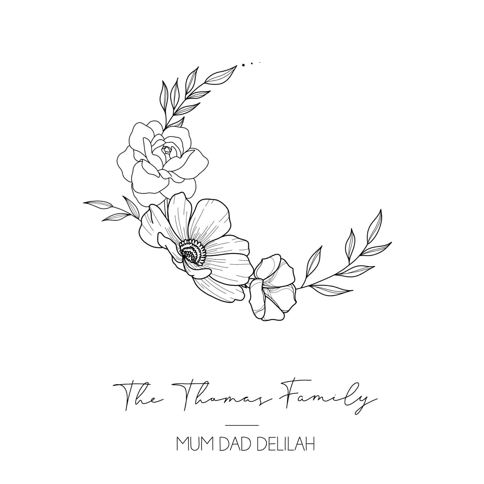 Digital | Custom Family Birth Flower Bouquet | Birth Flower Tattoo ...
