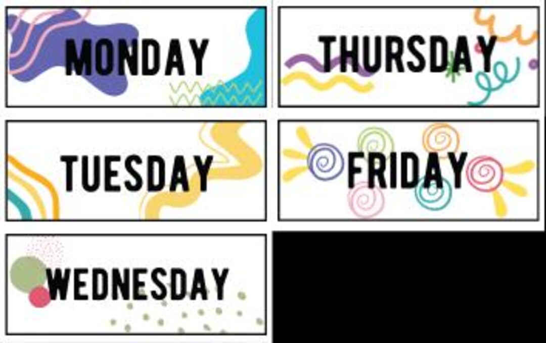 Days of the Week, Flip Calendar, Calendar Days - Etsy