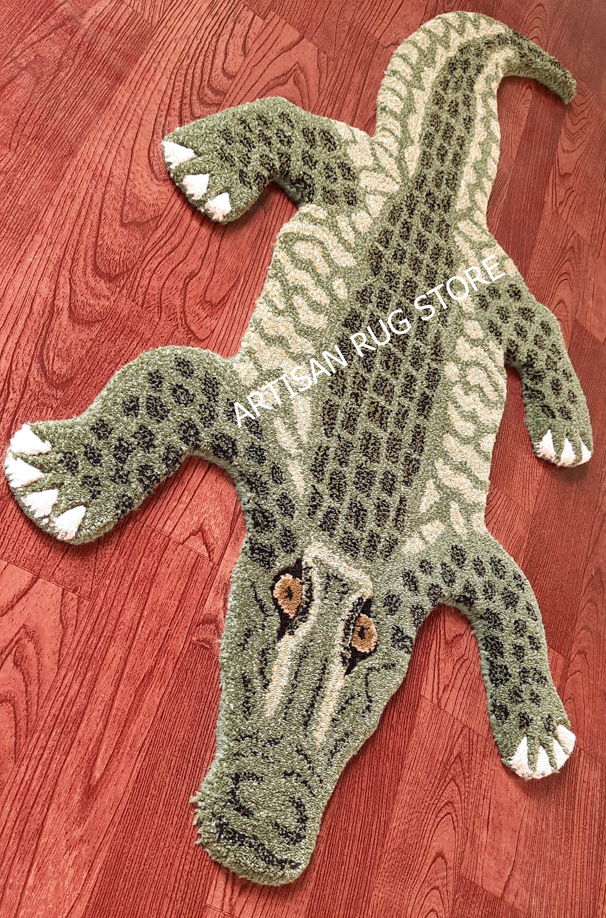 Crocodile Rugs Hand Made Wool Cotton Backing Rug Home Beautiful ...