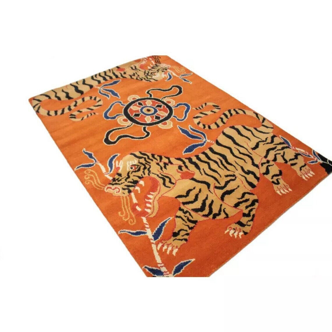 Orange Pictorial Trible Fine Nepali Rug Tibetan Knotted Rug - Etsy