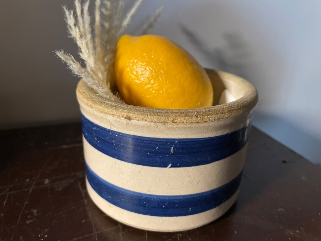 USA Advertising Pot Marmalade Jar Blue Stripe 4.5x3 - Etsy
