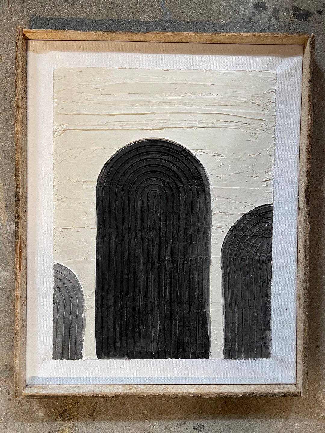 Textured Line Art With Vintage Lathe Frame - Etsy