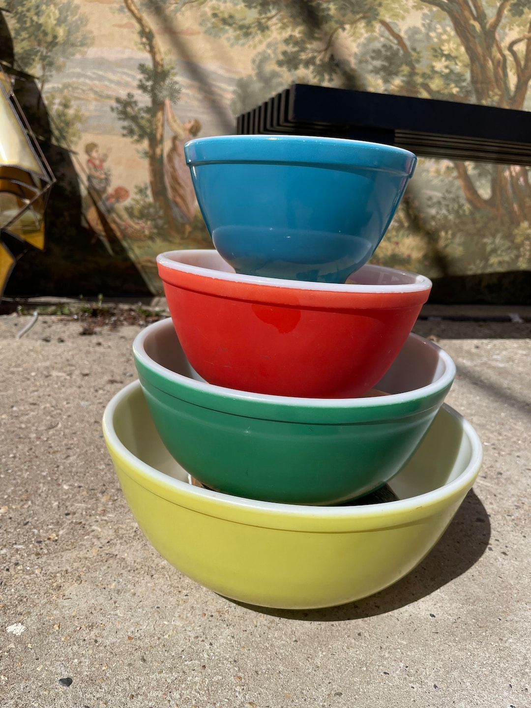 Vintage Pyrex Primary Color Mixing Bowls - Etsy