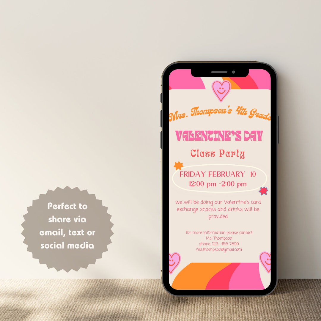 EDITABLE Class Valentine Party Flyer | School Valentine's Day Party ...