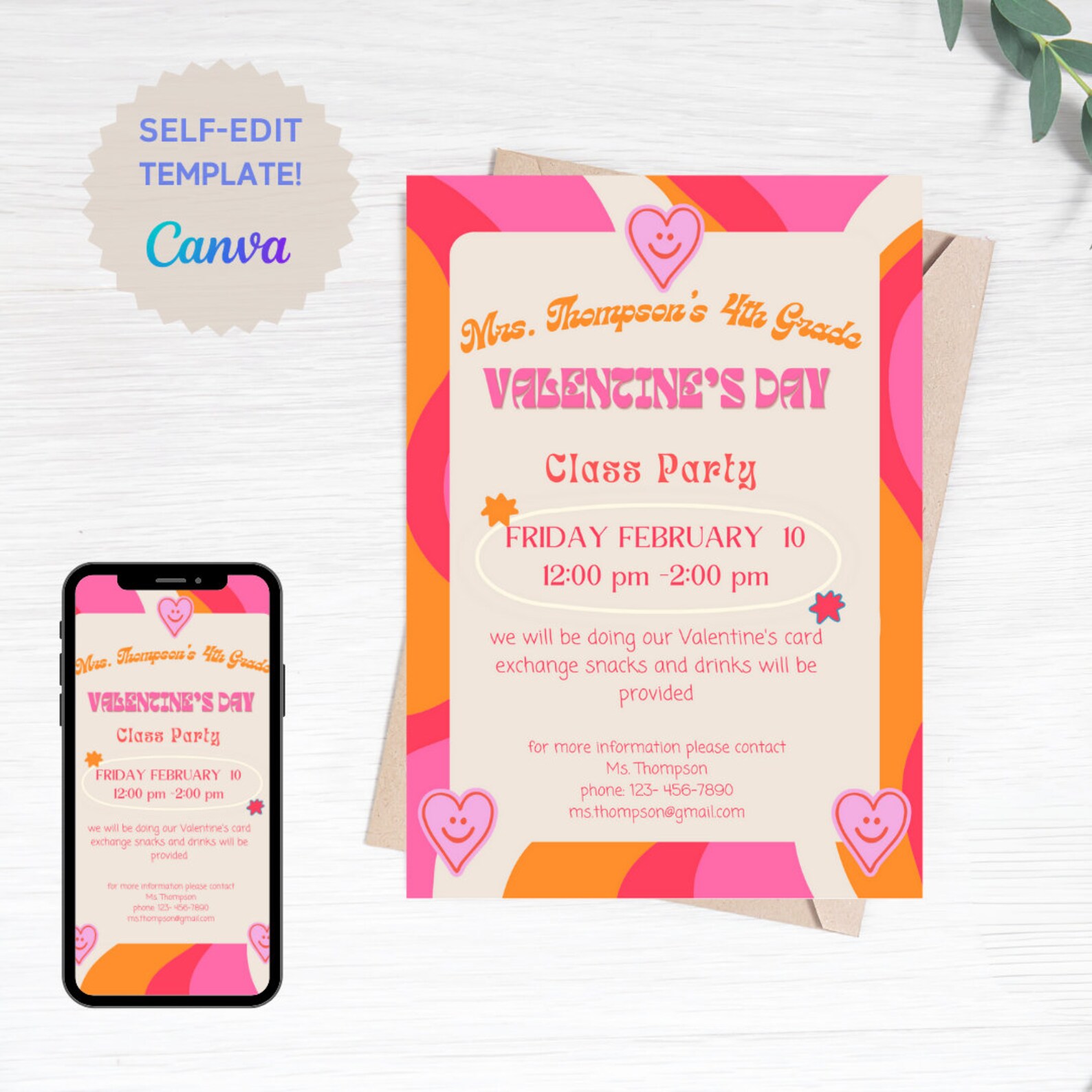 EDITABLE Class Valentine Party Flyer | School Valentine's Day Party ...
