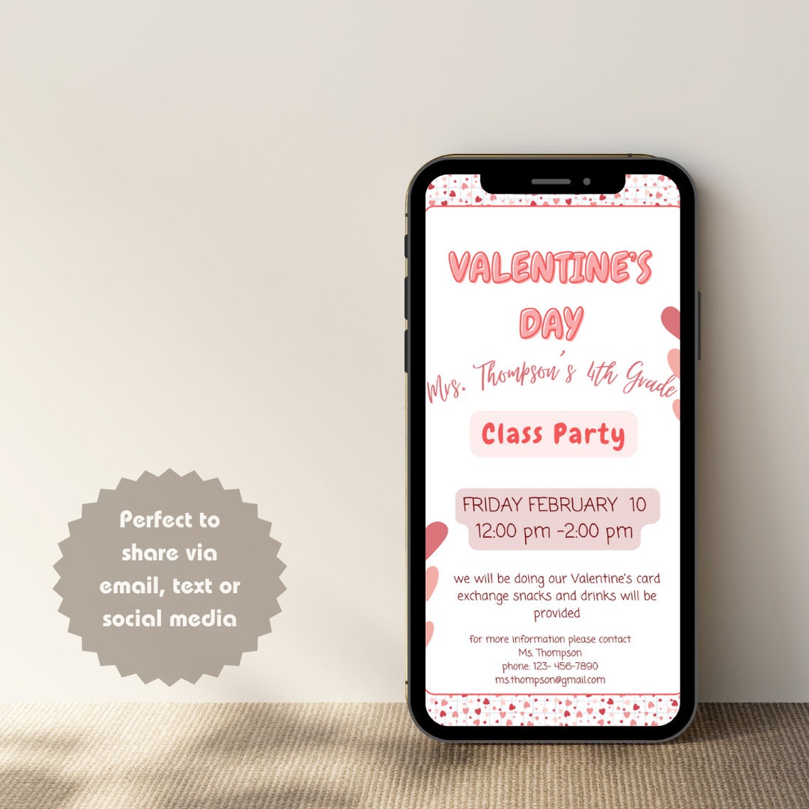 EDITABLE Class Valentine Party Flyer School Valentine's Day Party ...