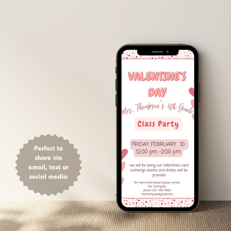 EDITABLE Class Valentine Party Flyer School Valentine's Day Party ...