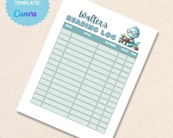 Book Log for Kids Reading Log Printable Book Tracker for Kids Reading ...