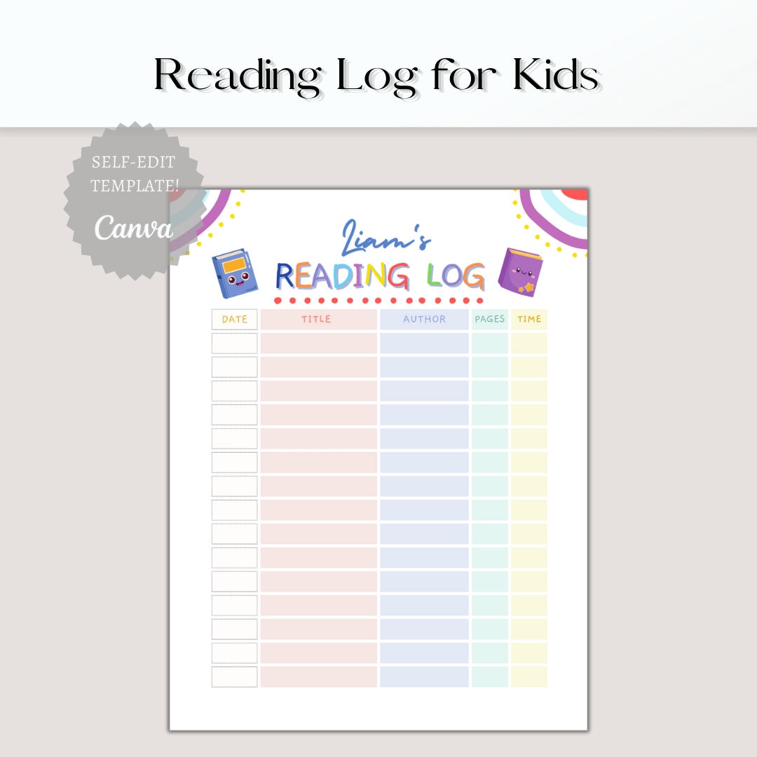 Reading Log for Kids | Reading Log Printable | Book Tracker for Kids ...