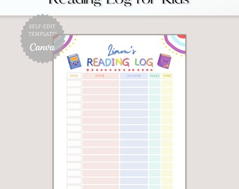 Book Log for Kids | Reading Log Printable | Book Tracker for Kids ...