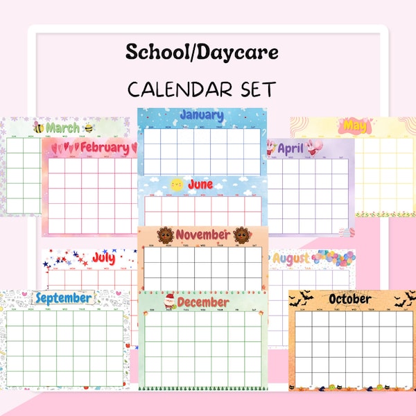 Watercolor Calendar - Etsy