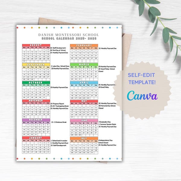 Tops 2025 2026 School Calendar - Etsy New Zealand