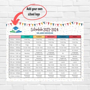 Editable School Schedule, Weekly Planner Printable, Daily Schedule ...