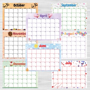 EDITABLE School Calendar, Printable Monthly, Classroom Calendar ...