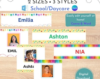 Student Desk Name Labels Editable Classroom Printables - Etsy