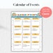 Editable Monthly Events Template, Parents Newsletter Calendar Events ...