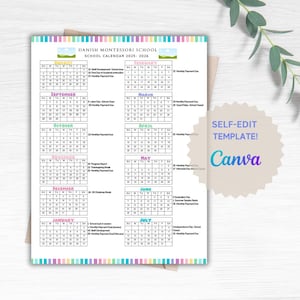 Calendario Escolar 2025-2026 perfecto para Preescolar, Guardería o ...