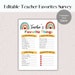 Editable Teacher Favorites Survey/ Meet the Teacher Questionnaire ...