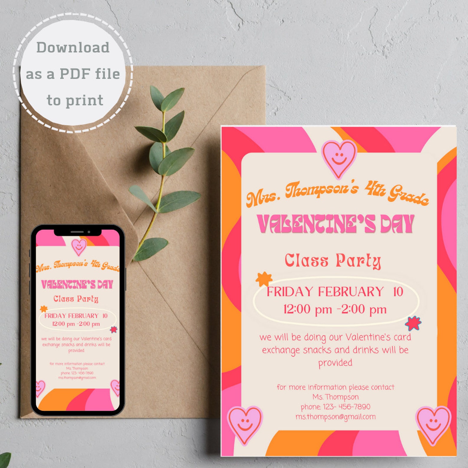 Editable Valentine's Day Class Party Flyer | Printable Template ...
