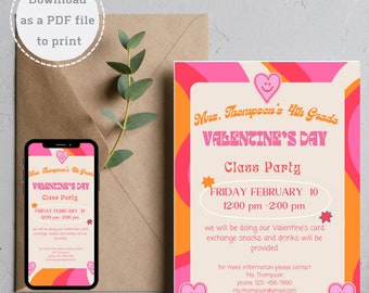 EDITABLE Class Valentine Party Flyer | School Valentine's Day Party ...
