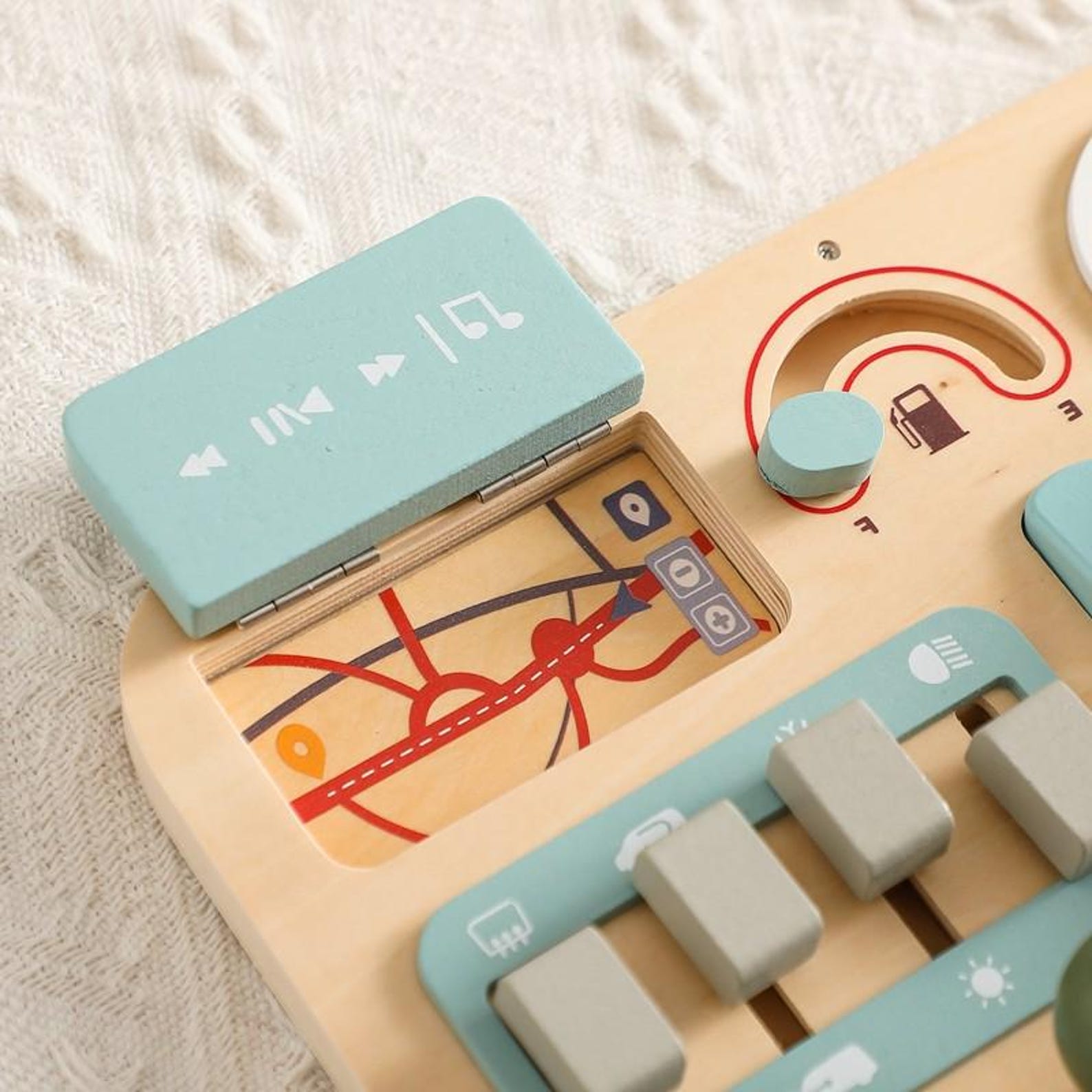 Children Simulation Steering Wheel Busy Board, Wooden Personalised ...