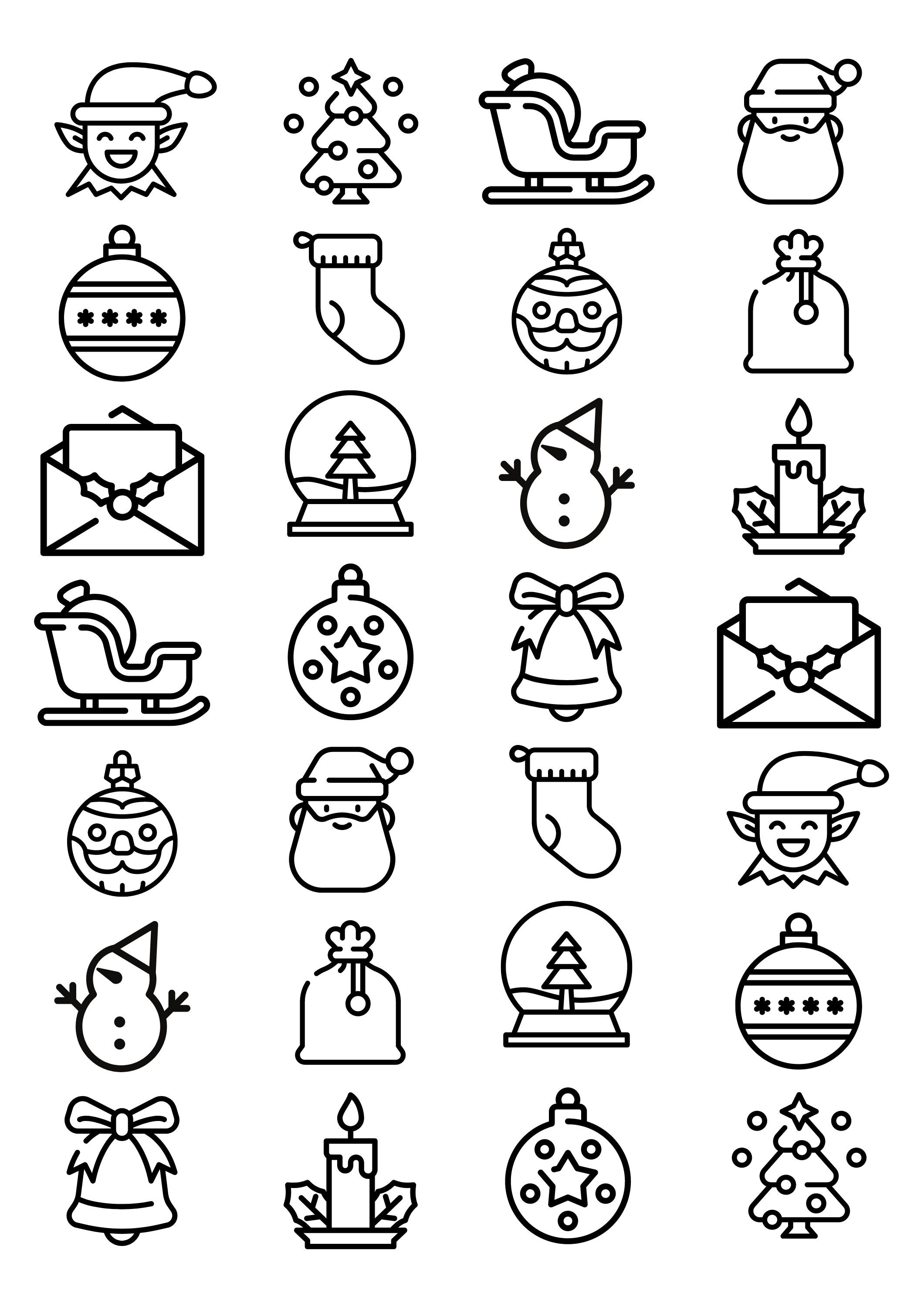 Digital Christmas Coloring Pages, Minimalist Christmas, Christmas ...