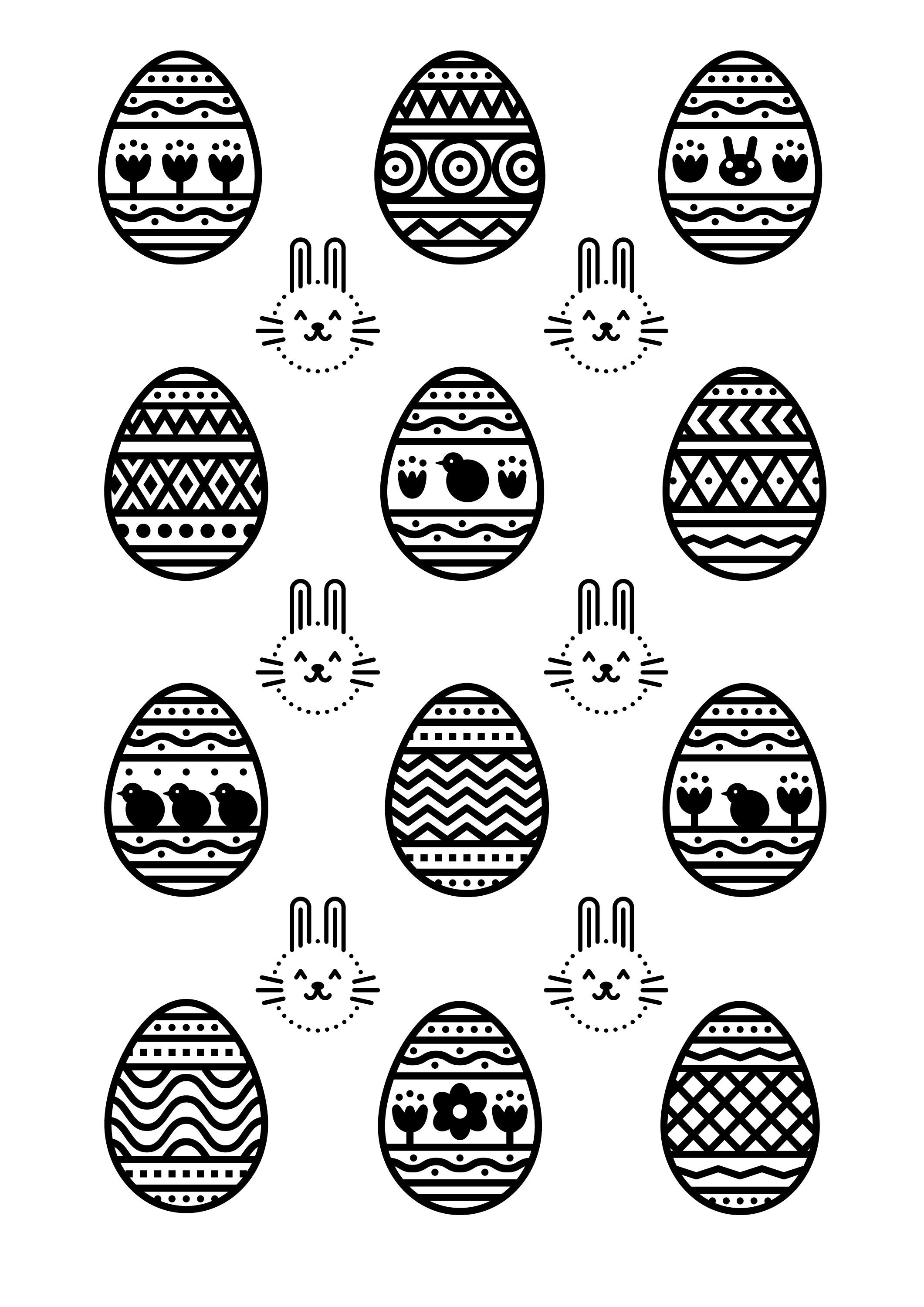 Easter Coloring Pages, Minimalist Easter, Digital Coloring Pages ...