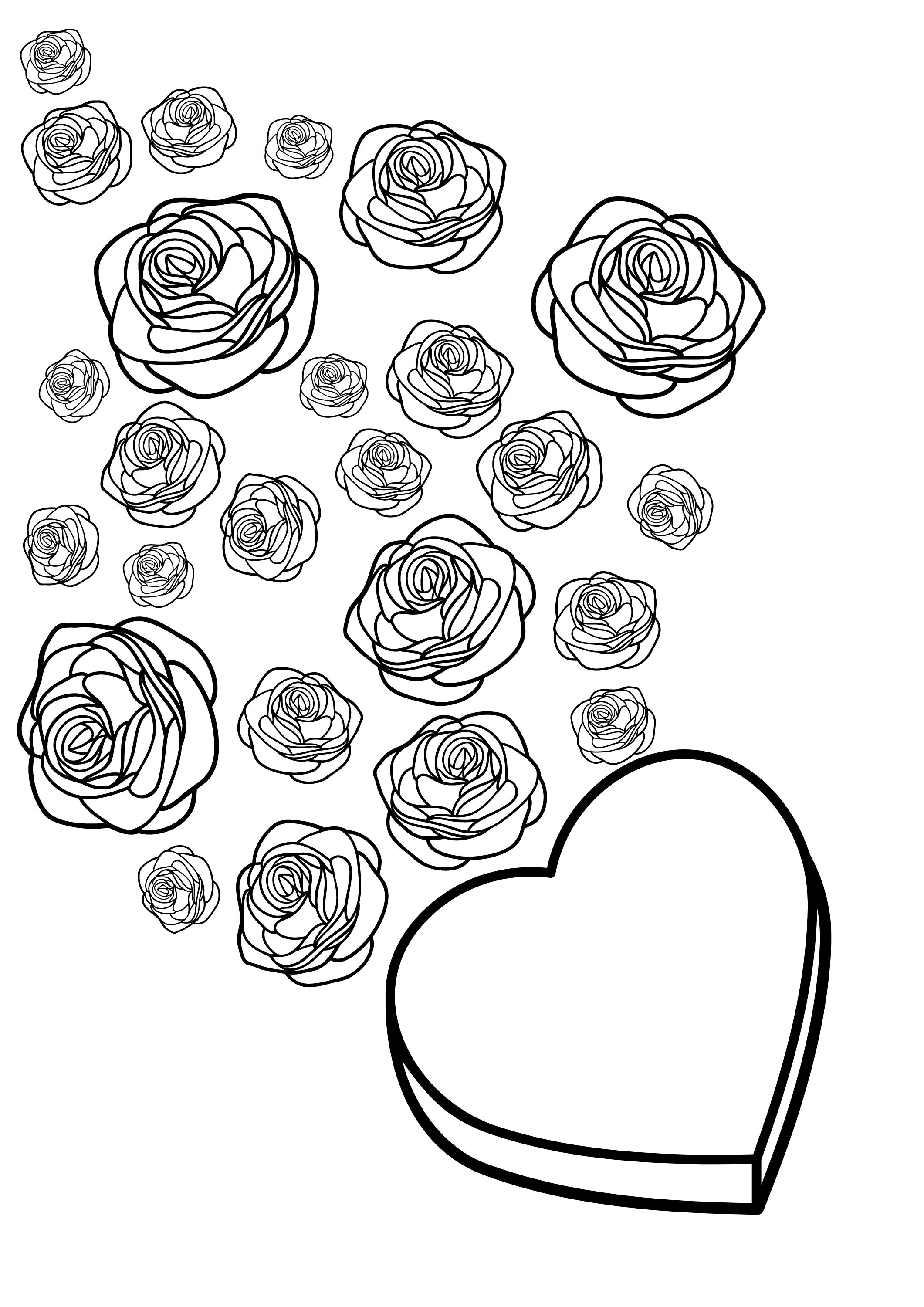 Digital Valentine's Day Coloring Pages, Minimalist Valentine's Day ...