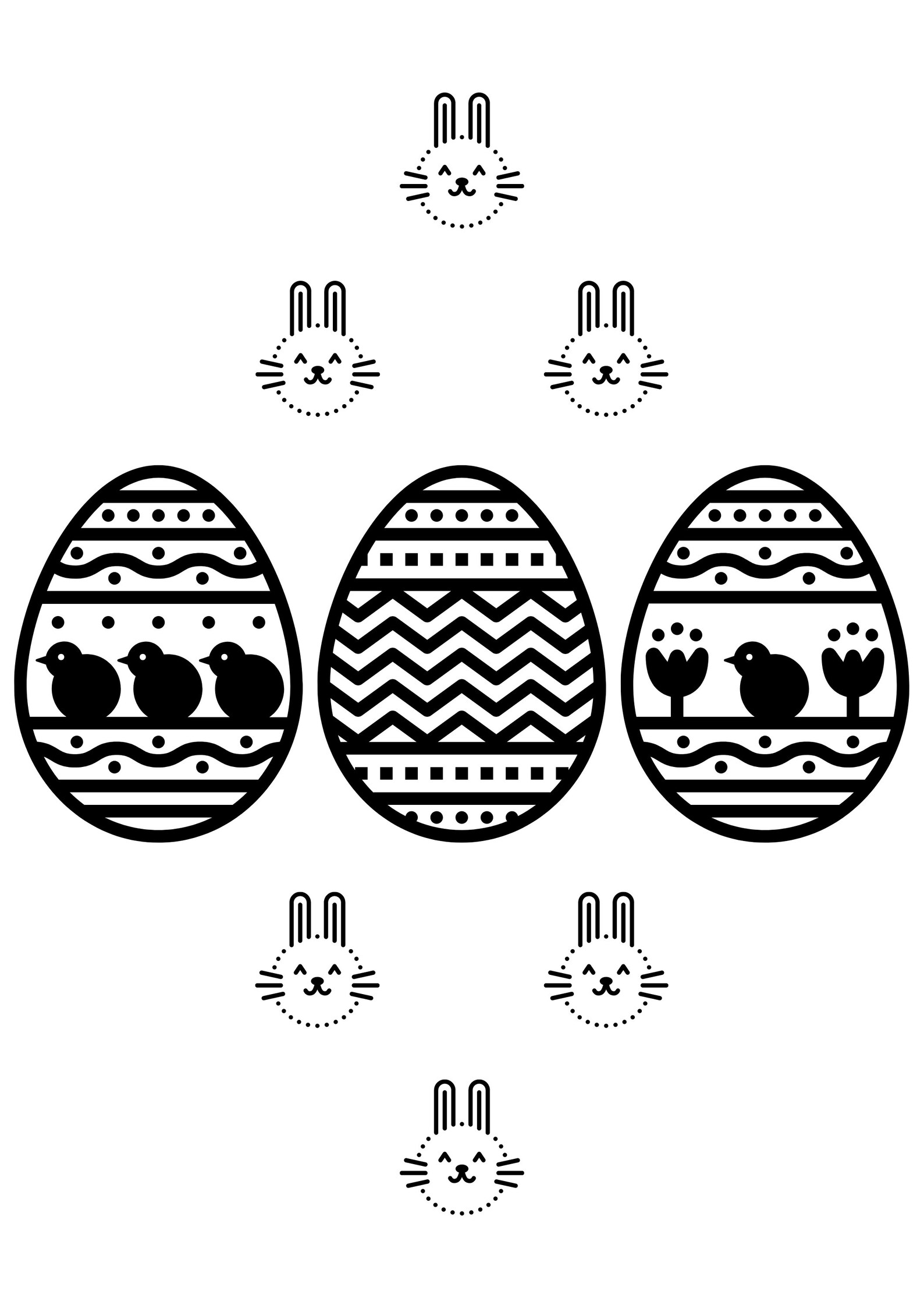Easter Coloring Pages, Minimalist Easter, Digital Coloring Pages ...