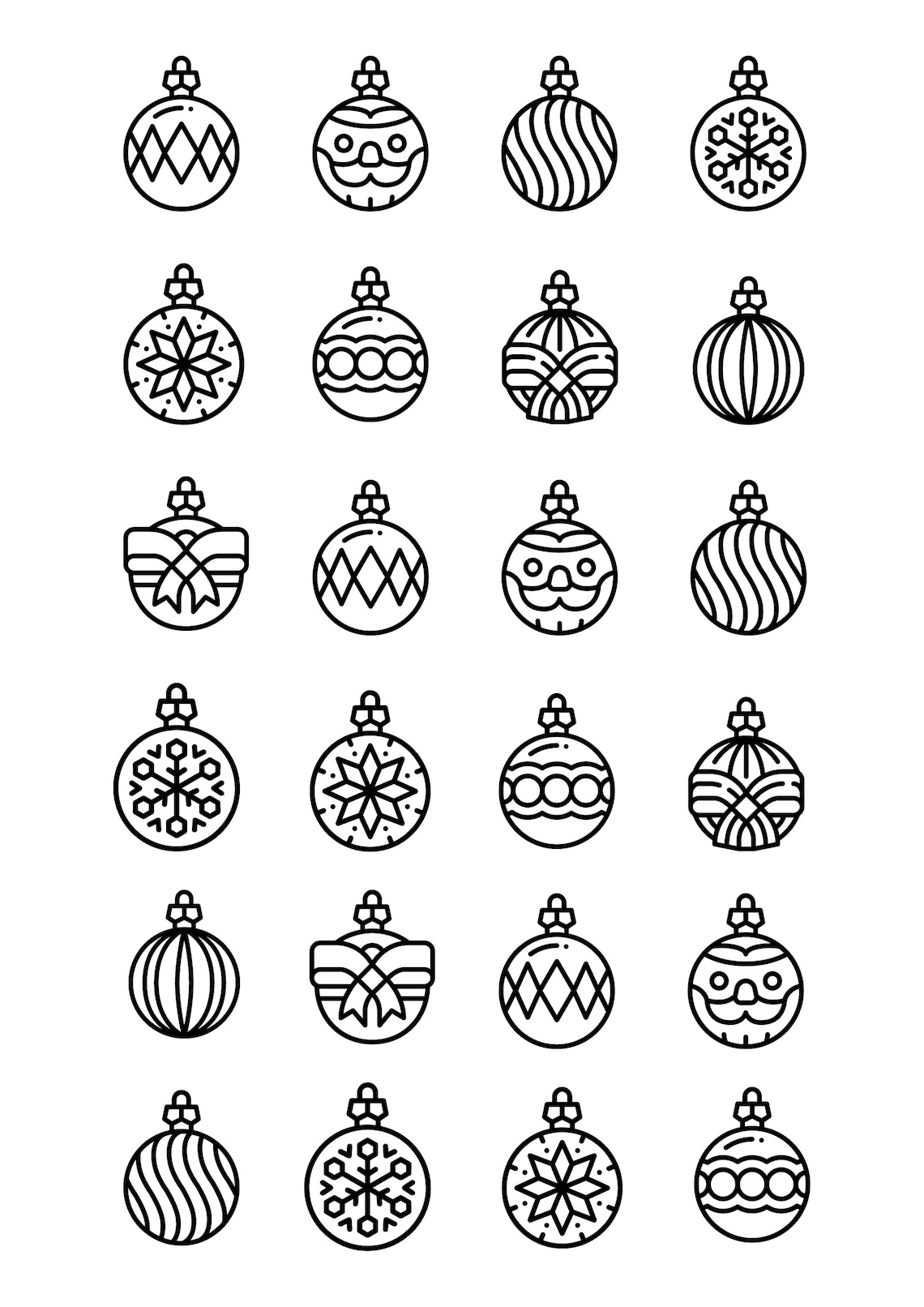 Digital Christmas Coloring Pages, Minimalist Christmas, Christmas ...