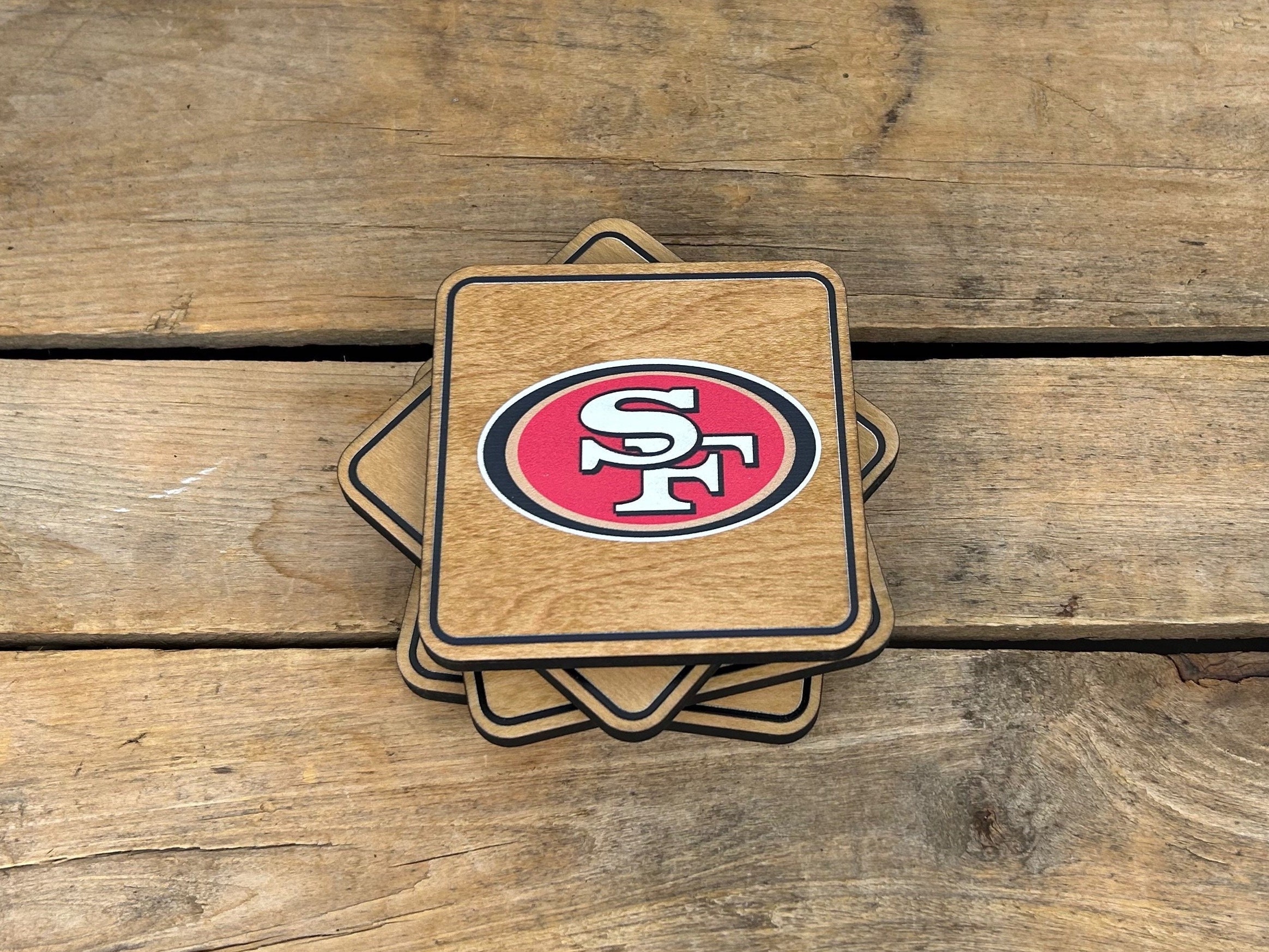 Football Team Wooden Coasters, Wooden Football Logo Coasters - Etsy
