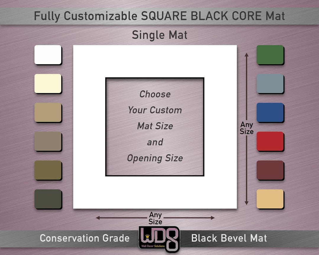 Fully Customizable BLACK CORE Conservation SQUARE Mat - Your Choice of ...
