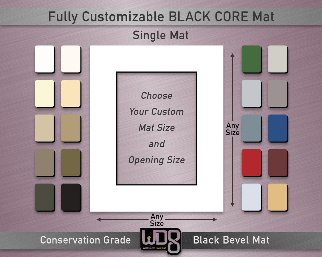 Fully Customizable BLACK CORE Conservation Single Mat - Your Choice of ...