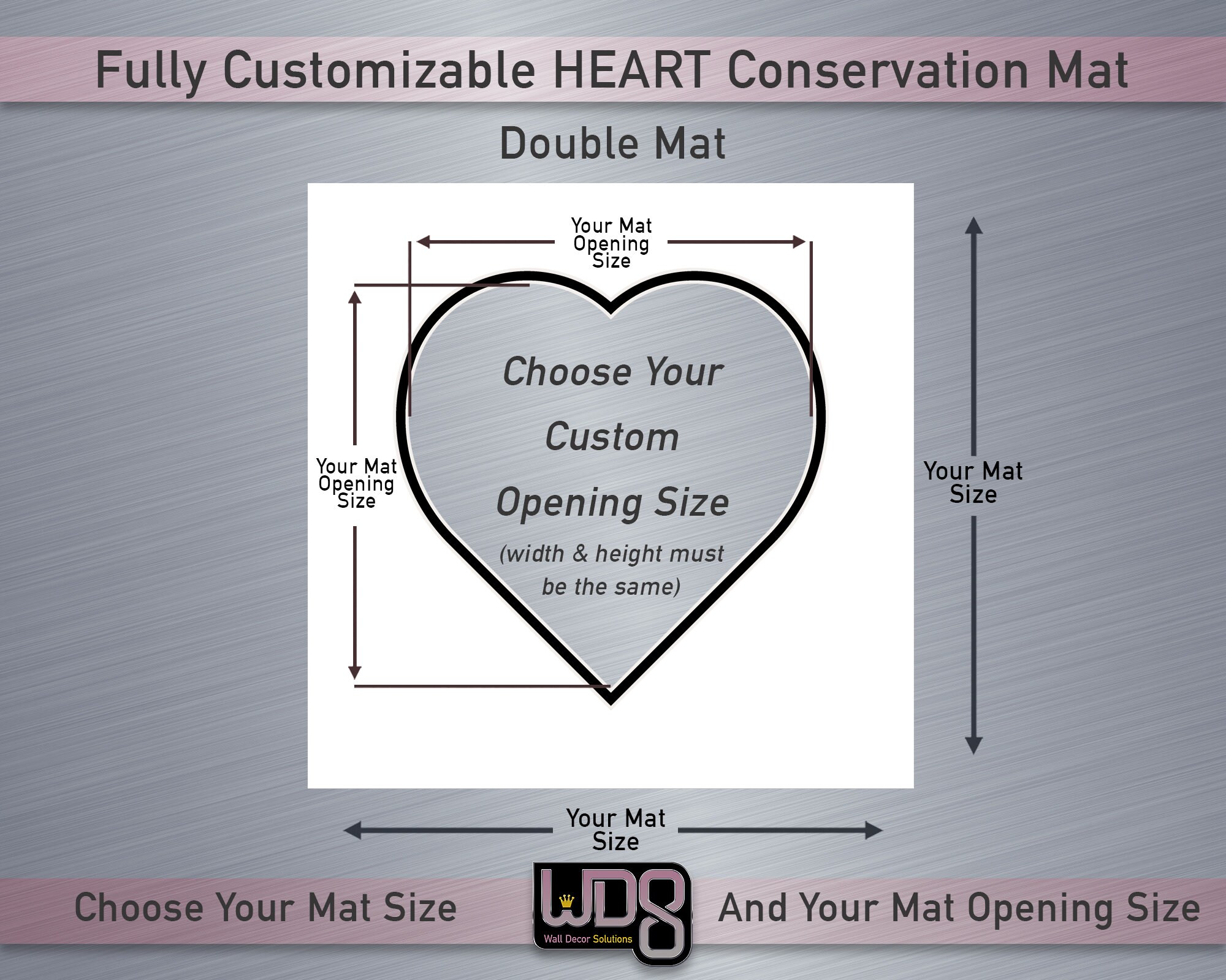 Fully Customizable HEART Conservation DOUBLE Mat - Your Choice of Mat ...