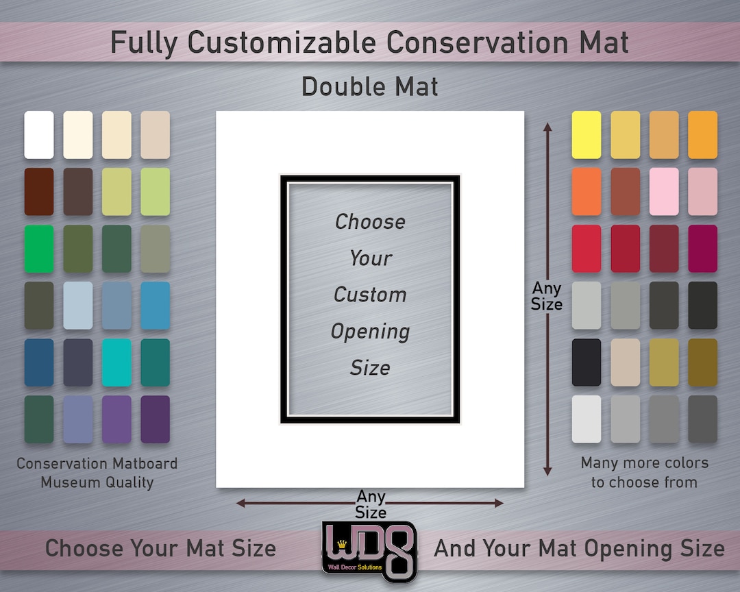 Fully Customizable Conservation DOUBLE Mat - Your Choice of Mat Colors ...