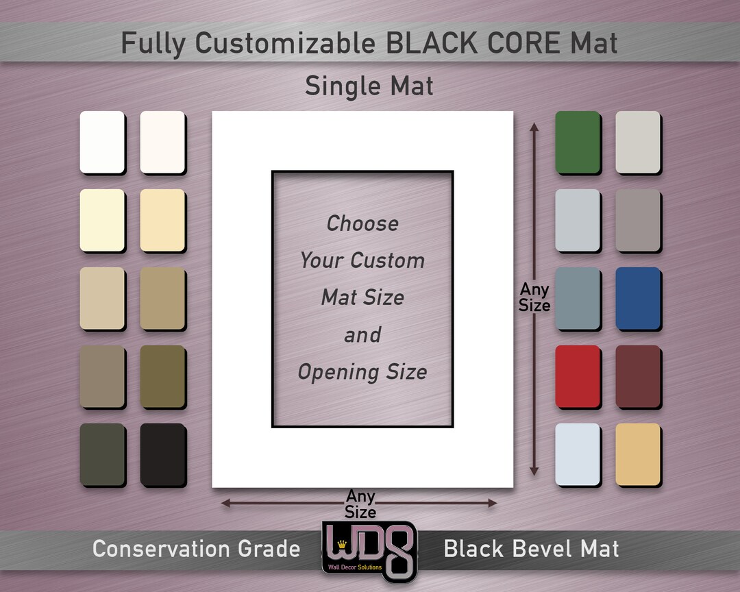 Fully Customizable BLACK CORE Conservation Single Mat Your Choice of ...