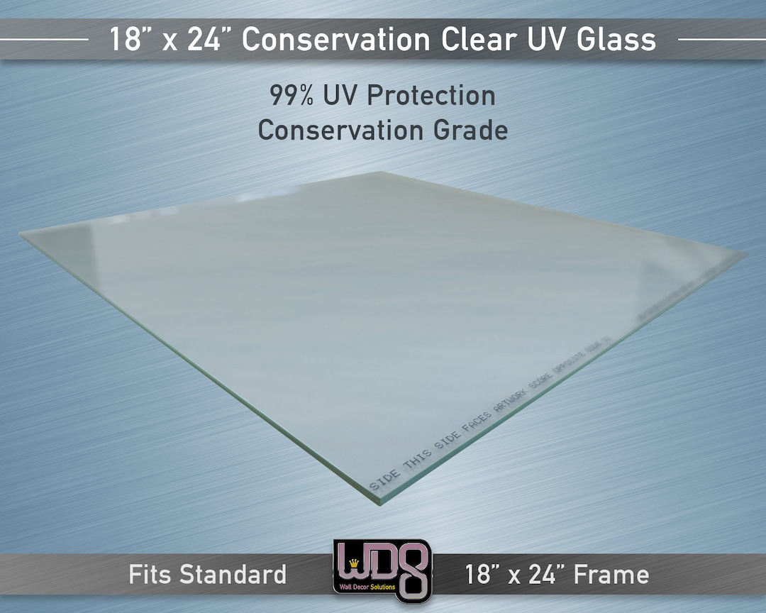 18"x24" Conservation Clear 99% UV Glass - Fits Standard 18"x24" Frame ...
