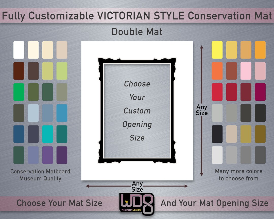 Fully Customizable VICTORIAN STYLE Conservation DOUBLE Mat - Your ...