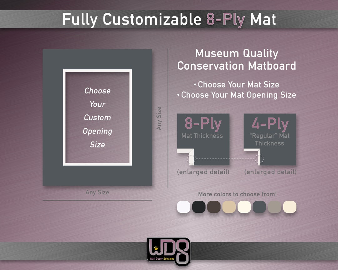 Fully Customizable Conservation 8-ply (THICK BEVEL) SINGLE Mat - Your ...