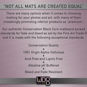 Fully Customizable BLACK CORE Conservation Single Mat - Your Choice of ...