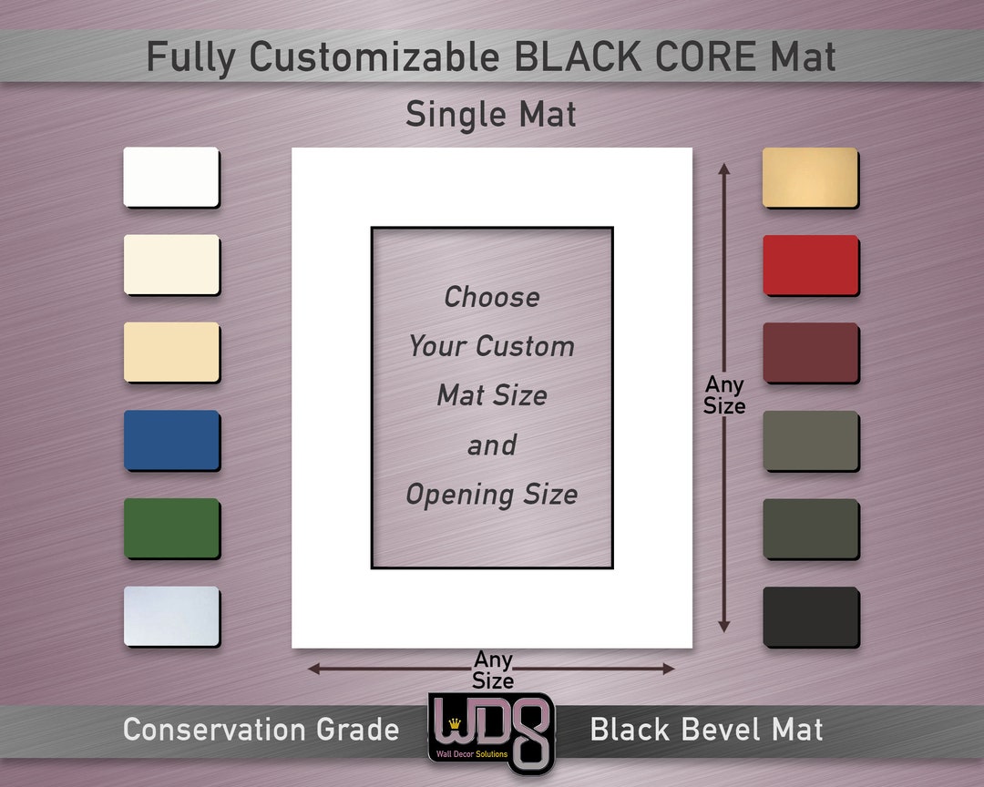 Fully Customizable BLACK CORE Conservation Single Mat Your Choice of ...