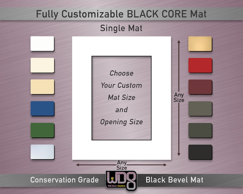 Fully Customizable BLACK CORE Conservation Single Mat Your Choice of ...