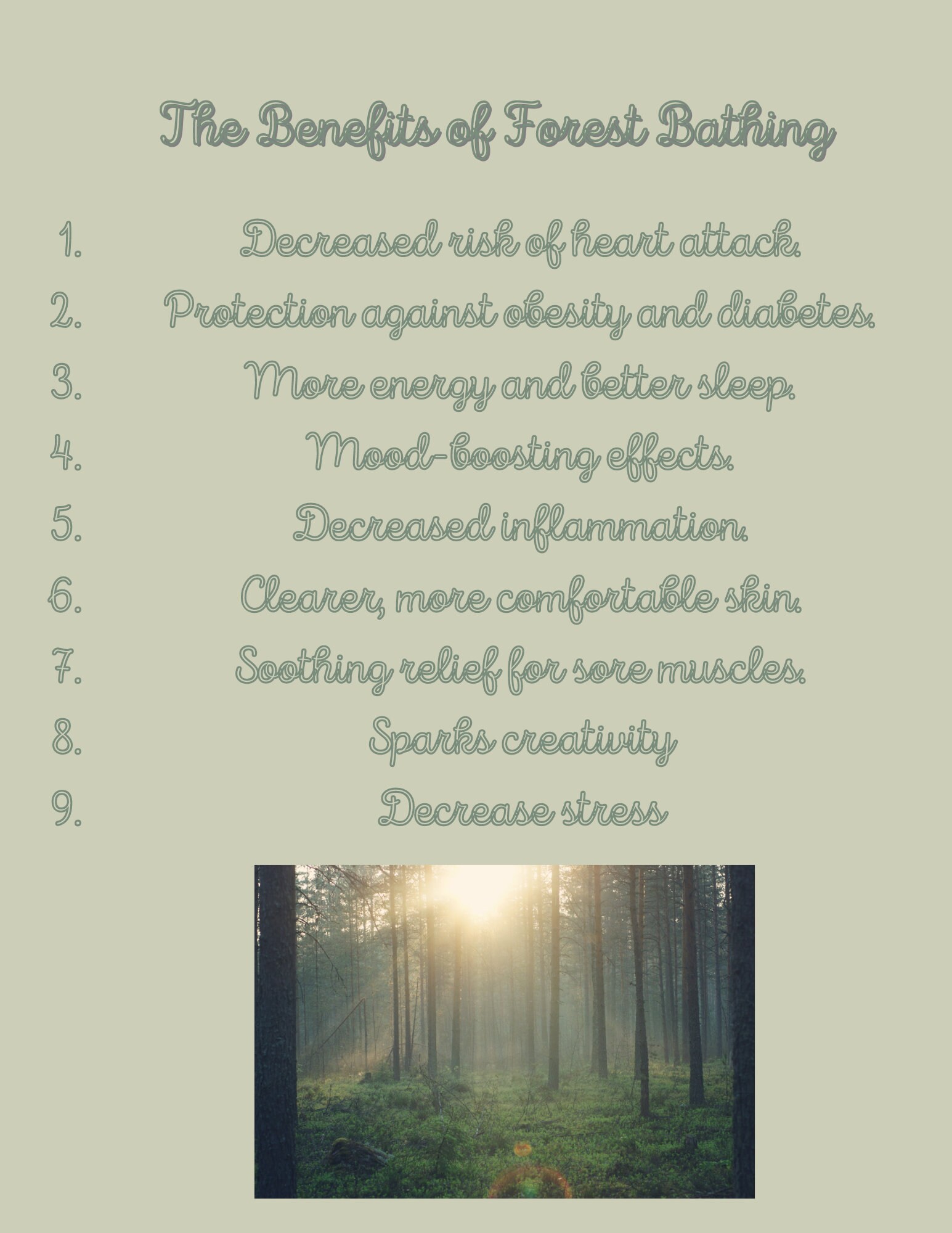 Forest Bathing Benefits WORKSHEETS - Etsy