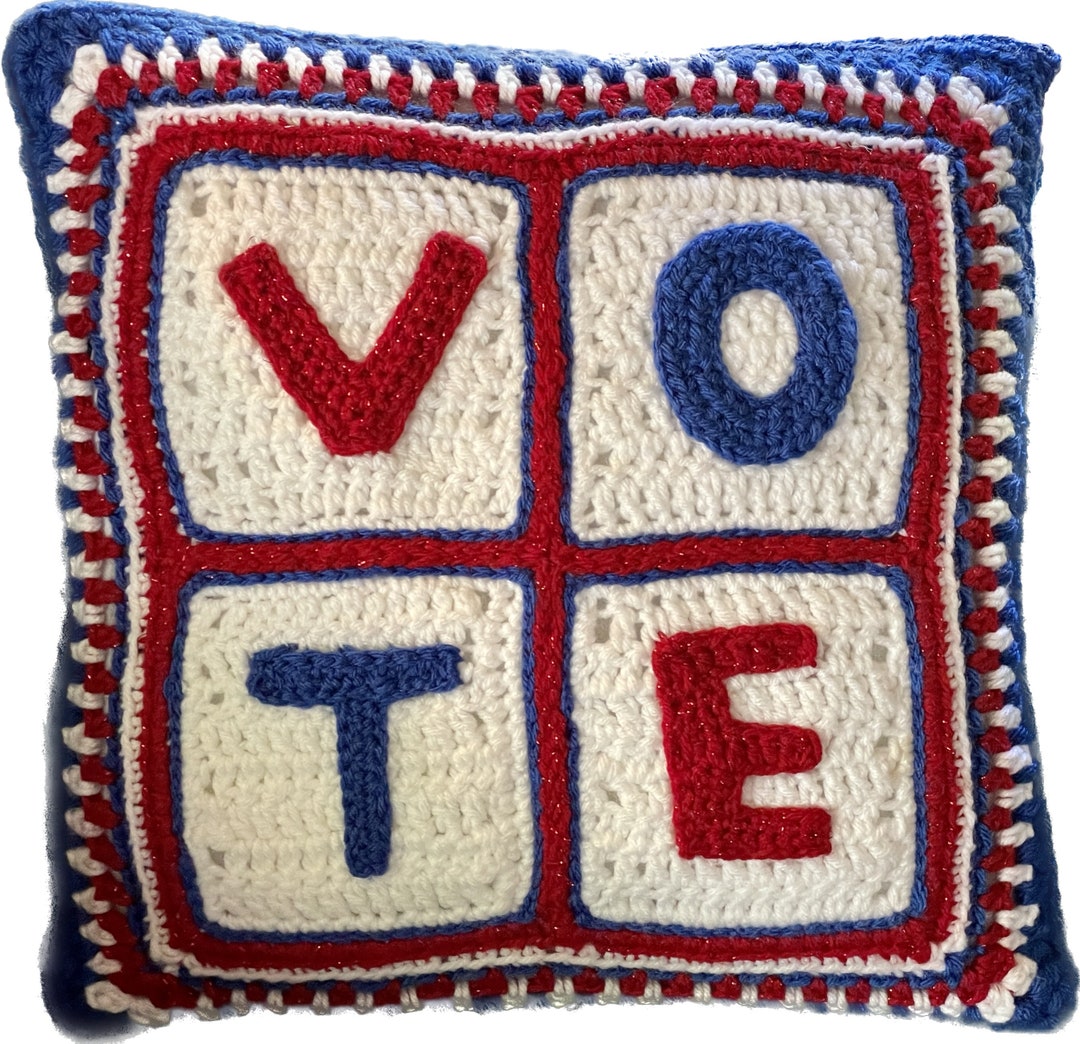 Crochet Pattern: VOTE Granny Square and Pillow Crochet Pattern ...